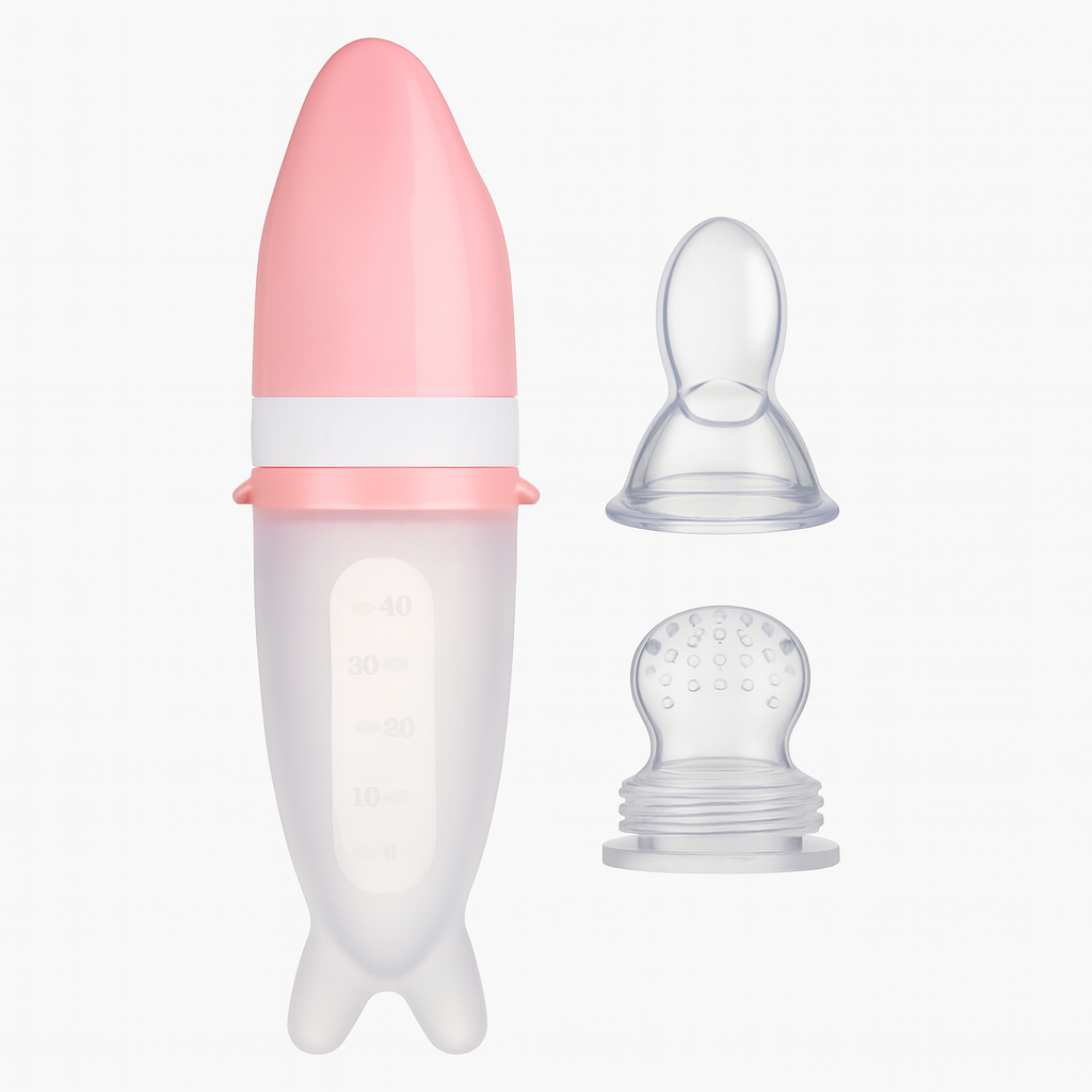 Buy 2 in 1 Silicone Spoon Feeder & Fruit Pacifier – Pink Online in ...